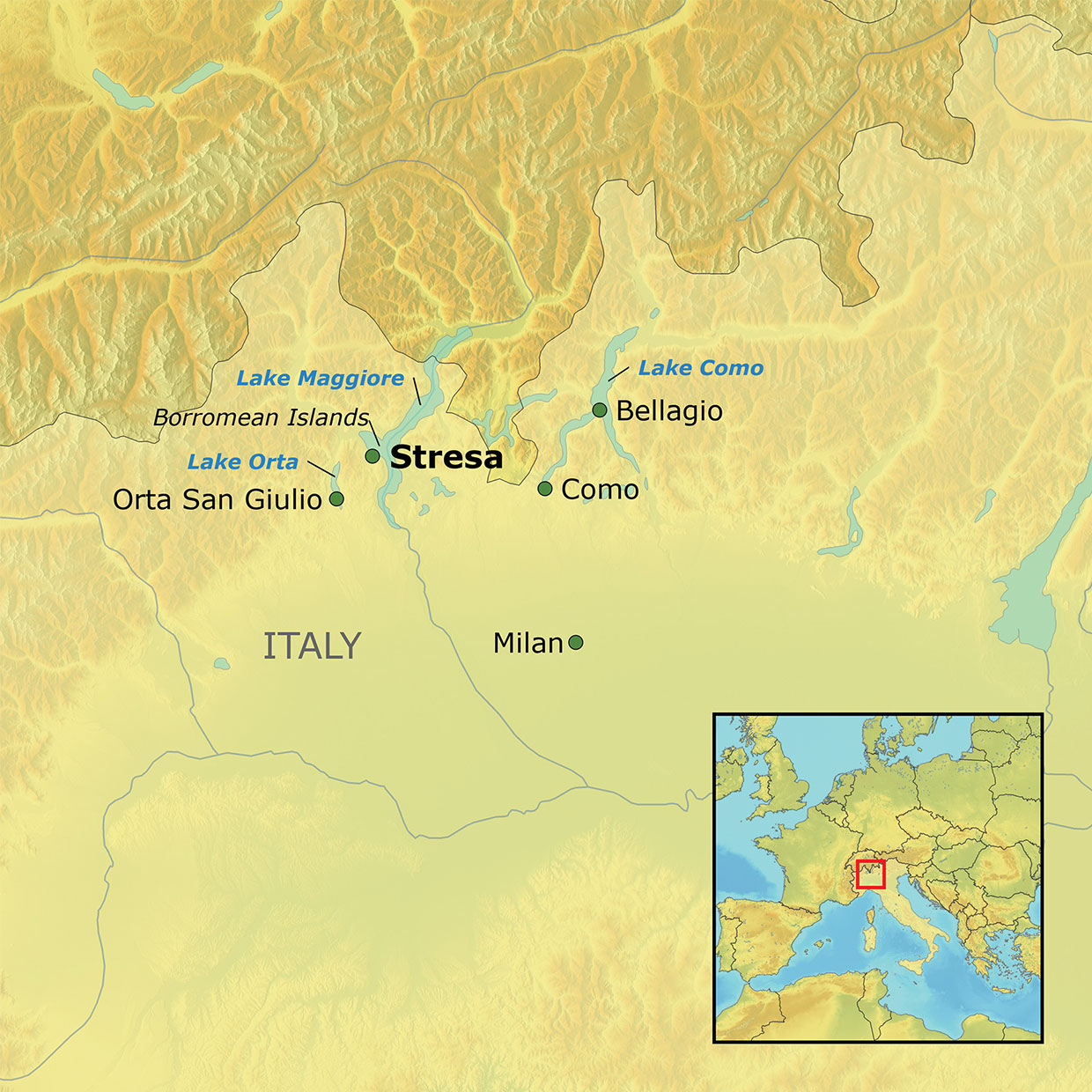 Map Lake Orta Italy Isola San Giulio, Lake Orta, Italy. Drone